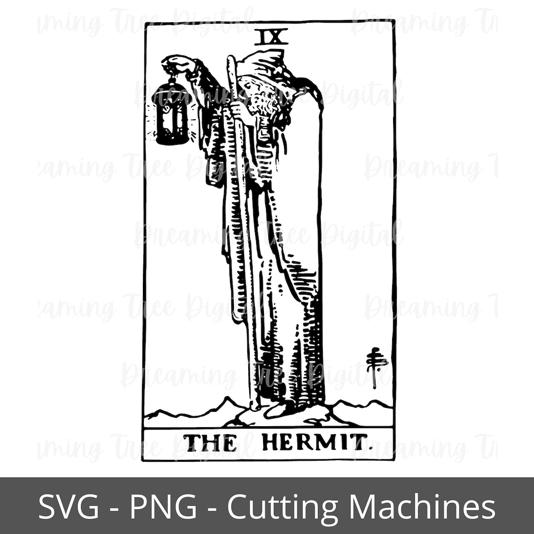 The Hermit Tarot Card SVG, Tarot PNG, Instant Download - Etsy