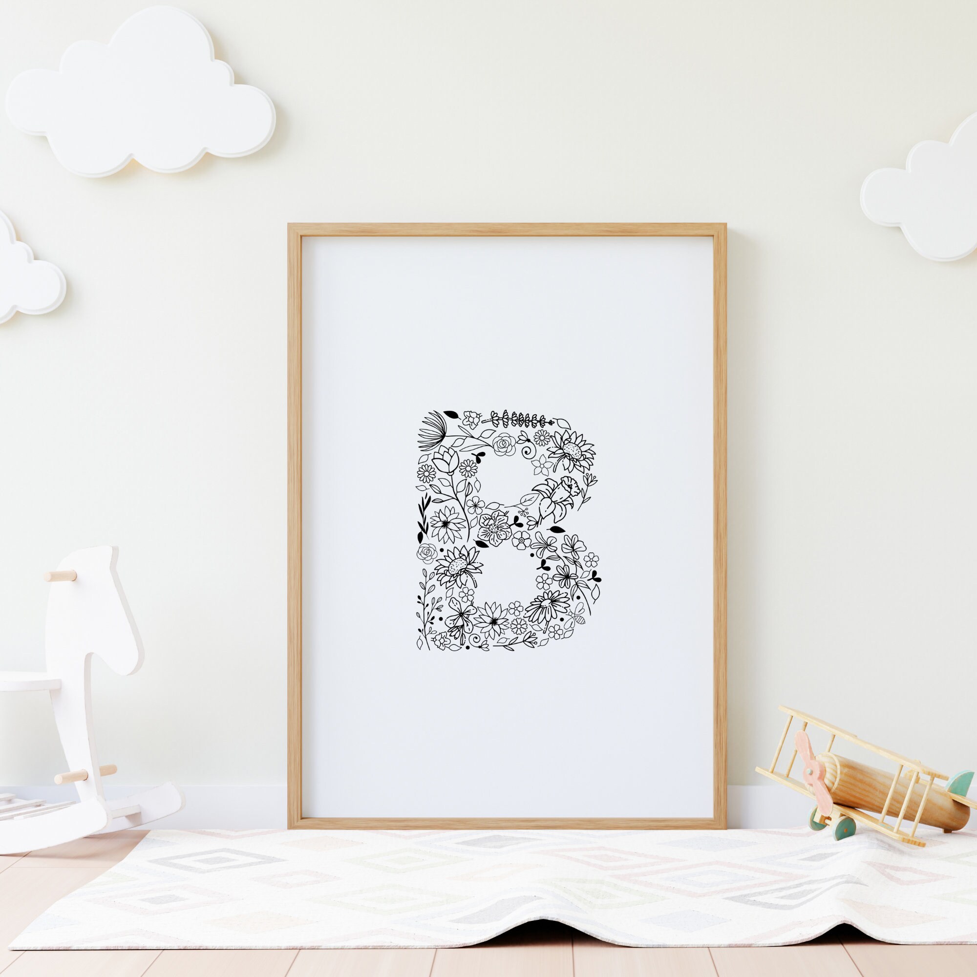 Letter B Floral SVG Floral Monogram Digital File Floral - Etsy