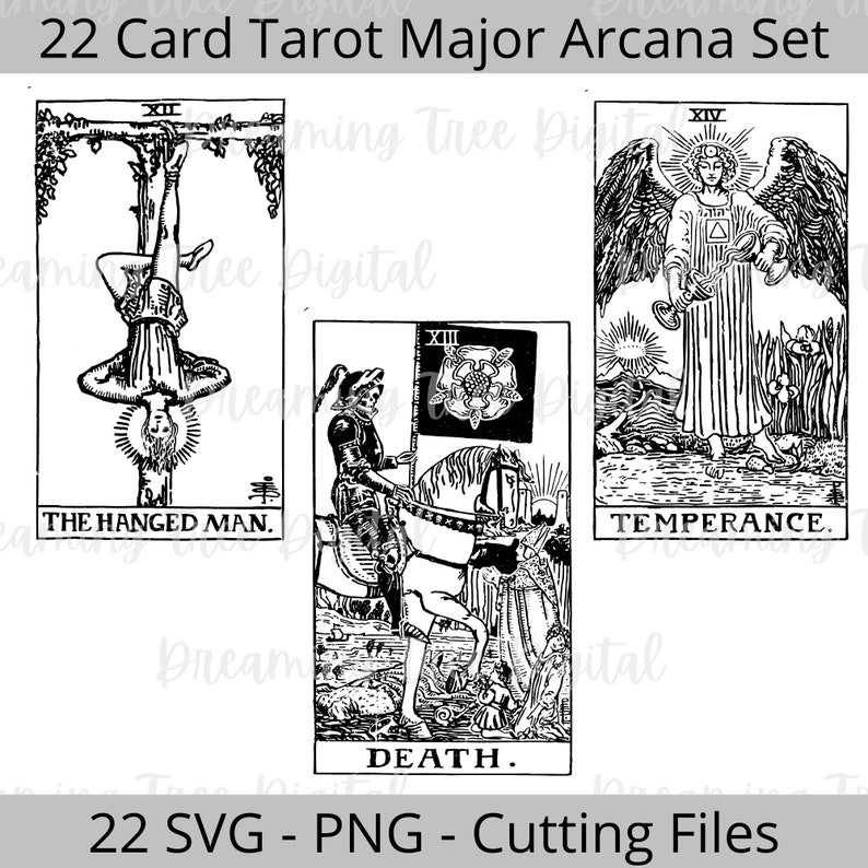 Full 22 Major Arcana Tarot Card SVG, Tarot Card Svg Png Bundle, Tarot ...