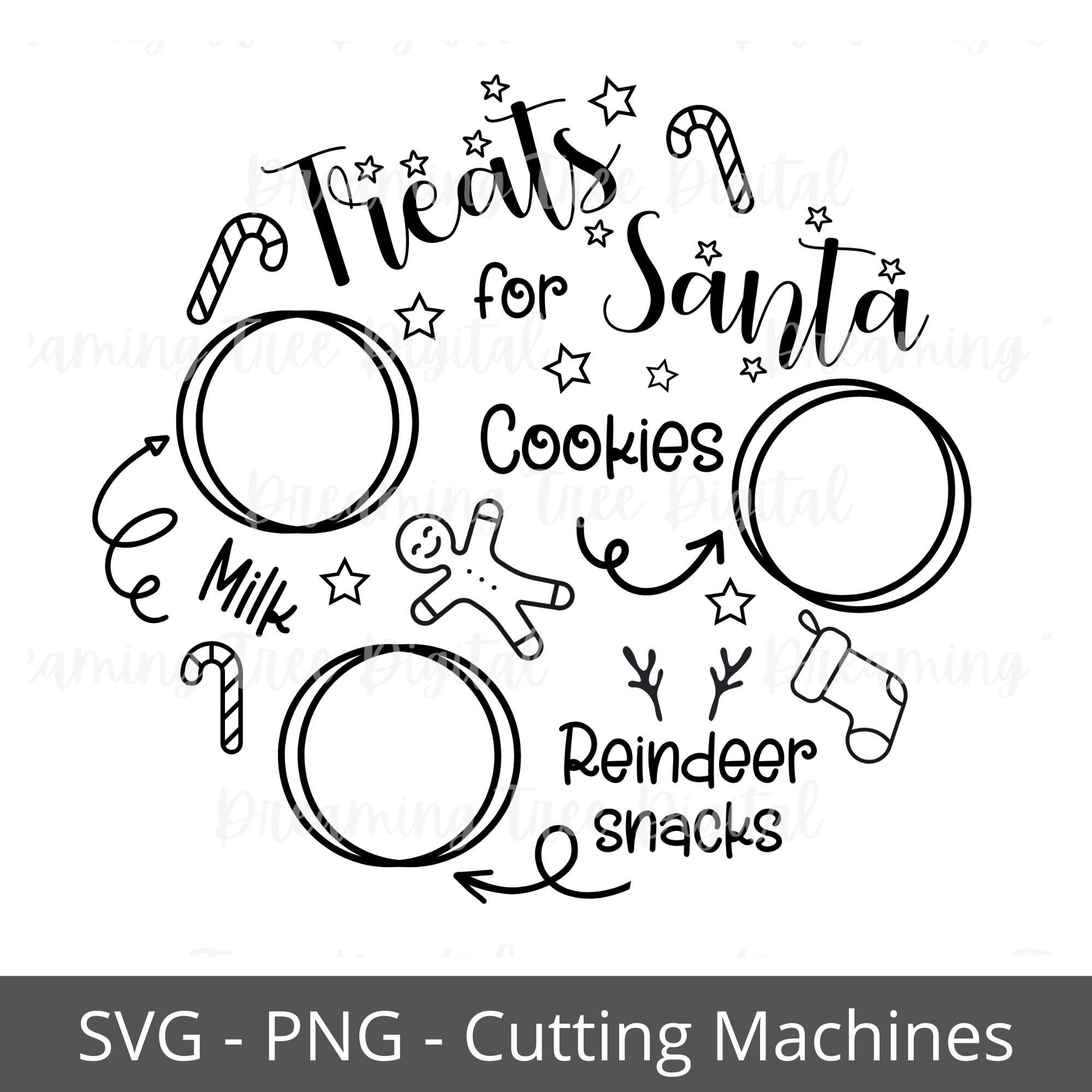 Santa Plate SVG, ROUND Christmas Santa Cookie Tray SVG, Two Unique ...