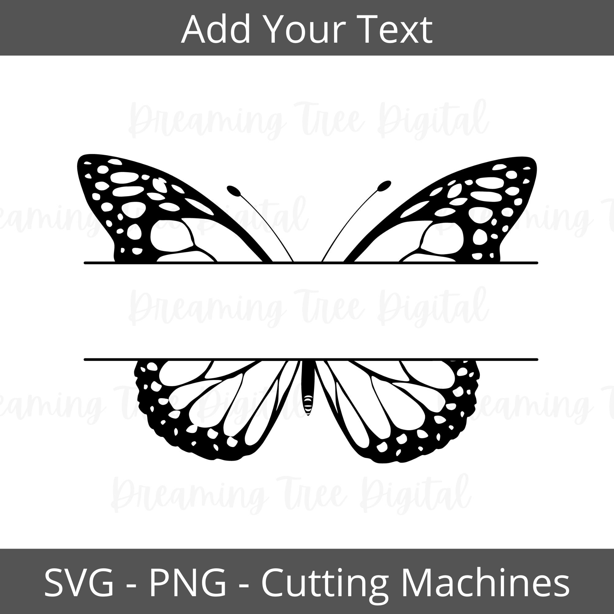 Butterfly Split Monogram SVG, Butterfly PNG, Butterflies SVG, Butterfly Cut File - Etsy