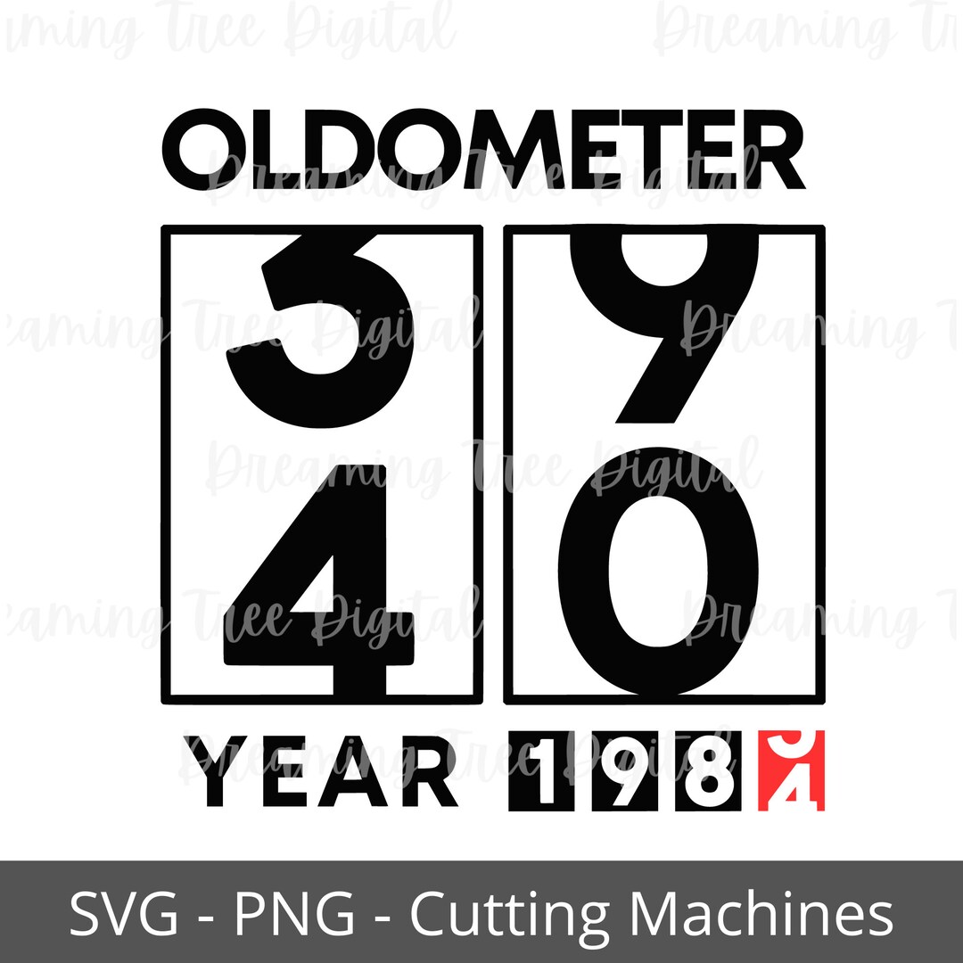 Oldometer 1984 SVG, Funny 40th Birthday, Turning 40 Svg, Instant ...