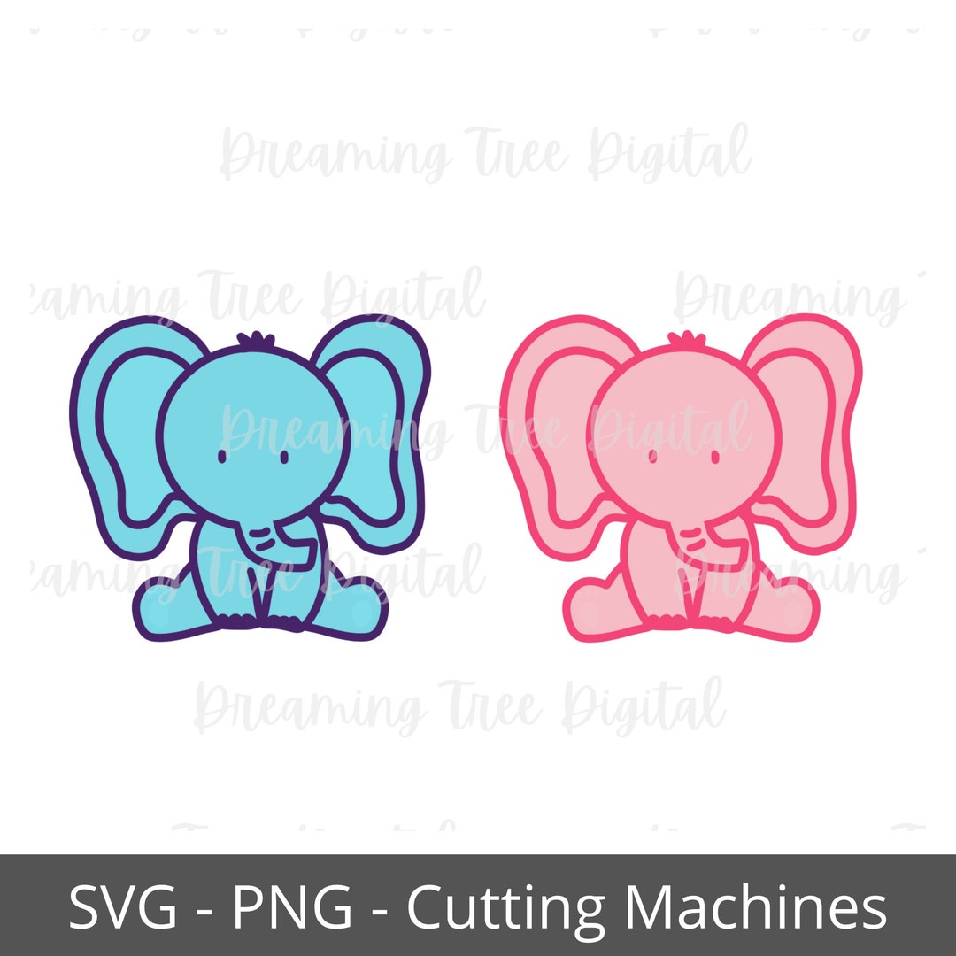 Baby Elephant SVG, Two Unique Files, Baby Elephant PNG, Elephant SVG ...