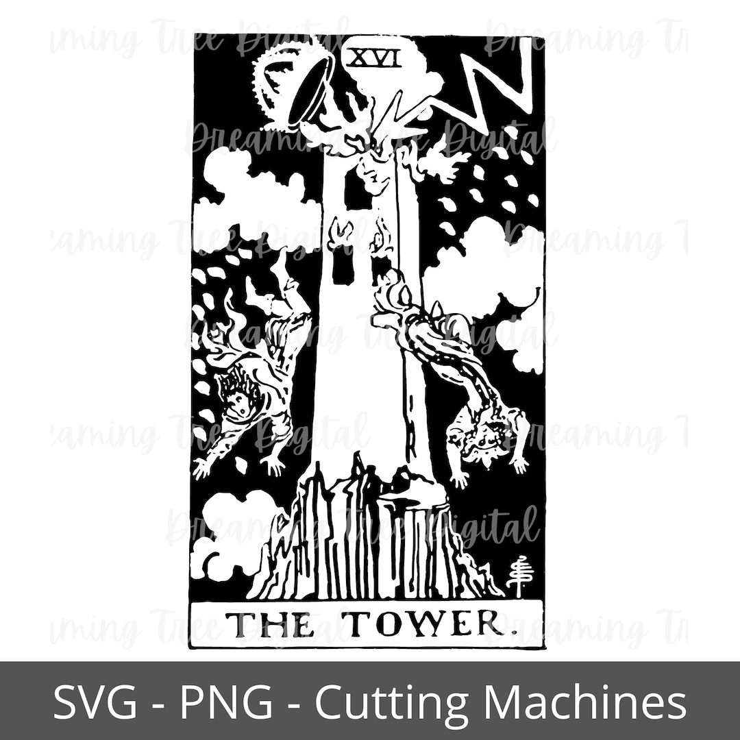 The Tower Tarot Card SVG, Tarot PNG, Instant Download - Etsy