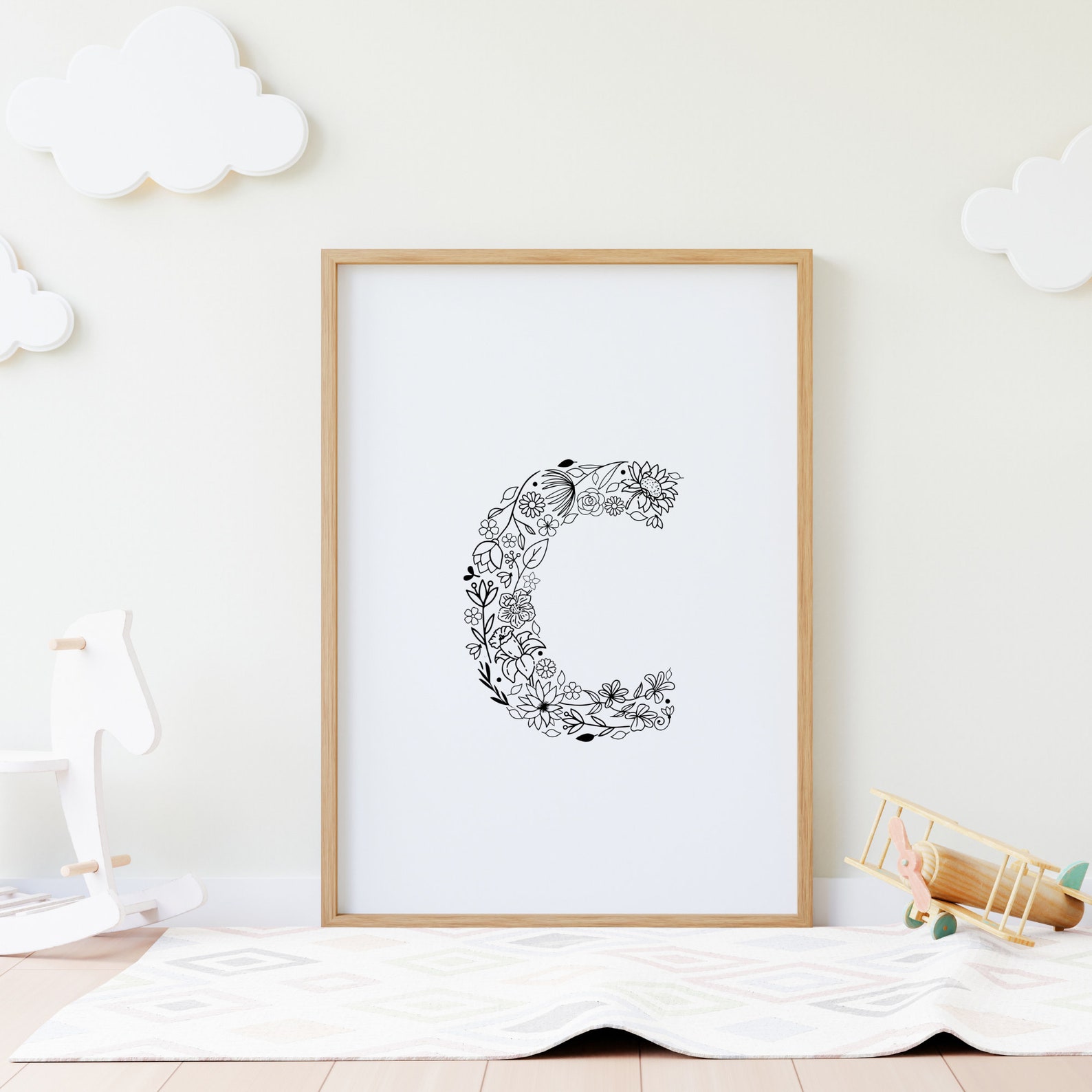 Letter C Floral SVG PNG Floral Monogram Digital File Floral - Etsy