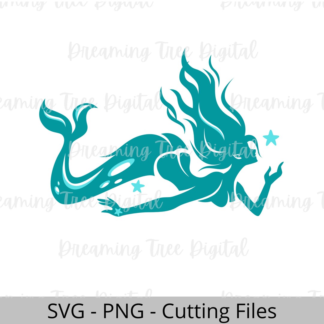 Mermaid SVG, Mermaid Swimming PNG, Little Mermaid Svg , Digital Cut ...