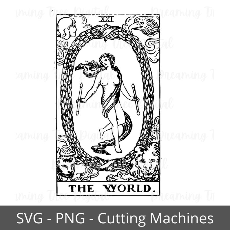 The World Tarot Card SVG, Tarot PNG, Instant Download - Etsy