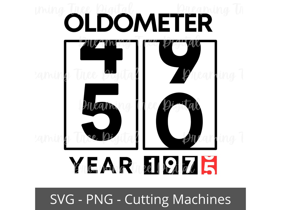 Oldometer 1975 SVG, Funny 50th Birthday, Turning 50 Svg, Instant ...
