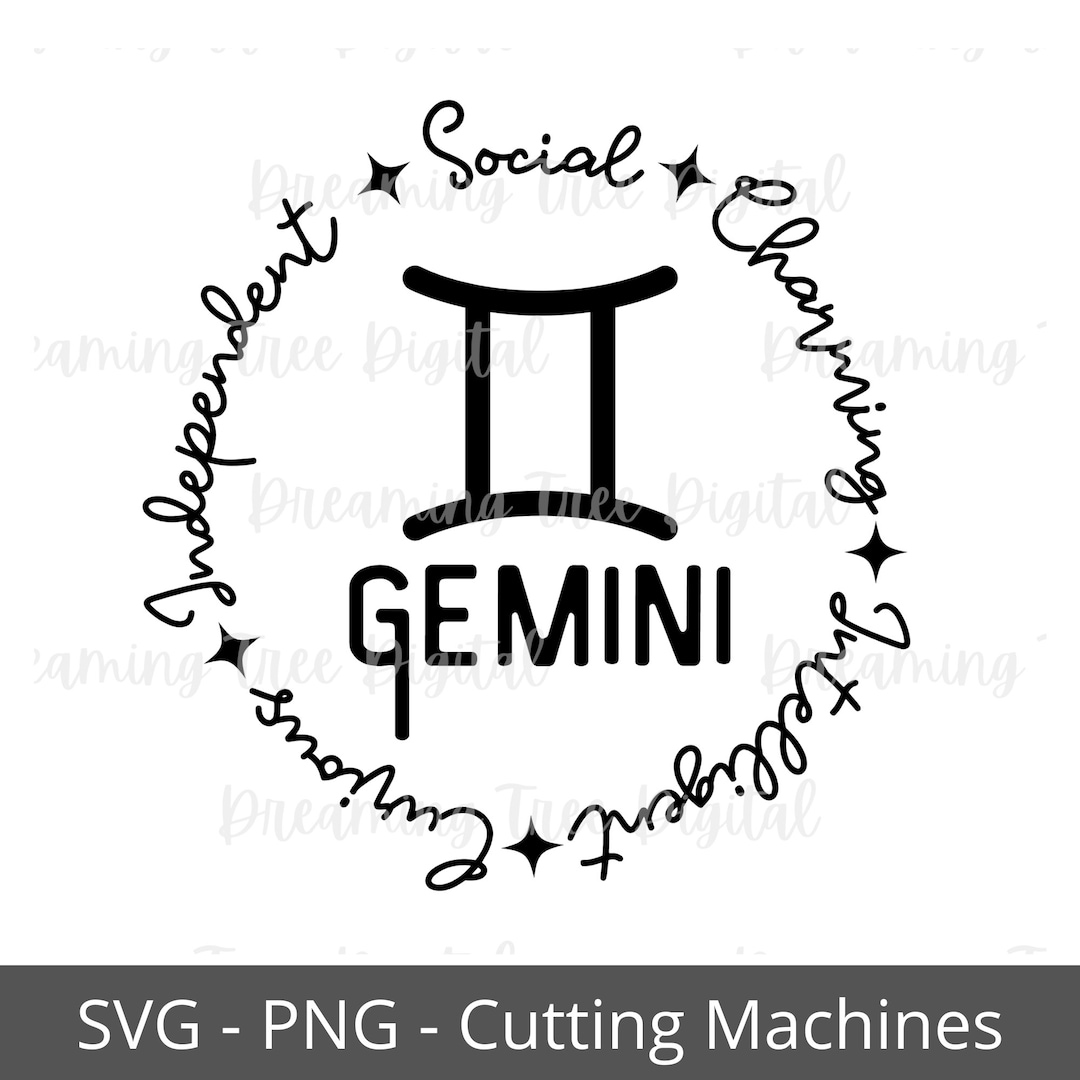 Gemini Zodiac Sign SVG, Zodiac Svg, Gemini Gift, Instant Download - Etsy