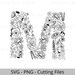 Letter M Floral SVG PNG, Floral Monogram Digital File, Floral Letter ...