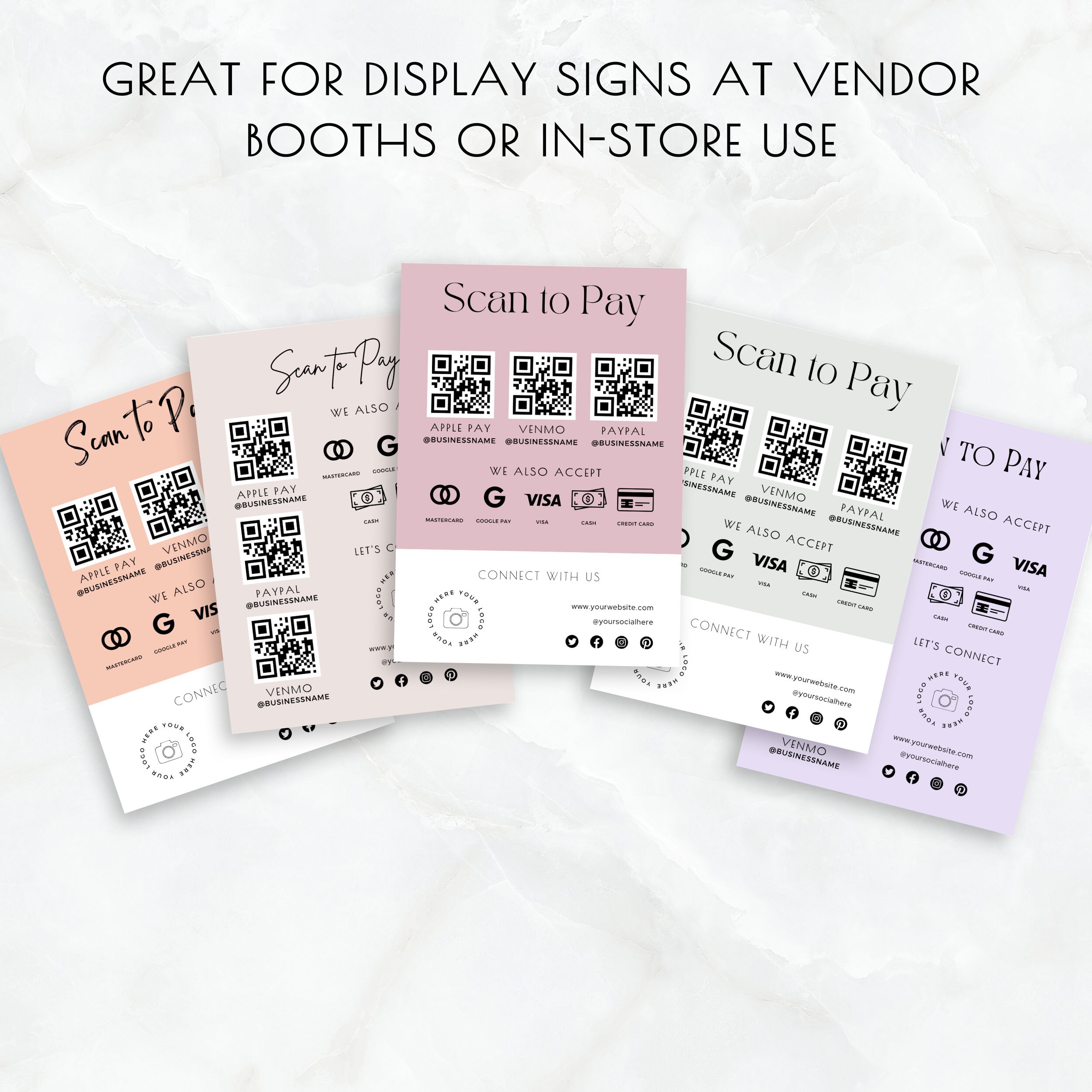 Editable Scan to Pay Template, Social Media Template, QR Code Sign ...