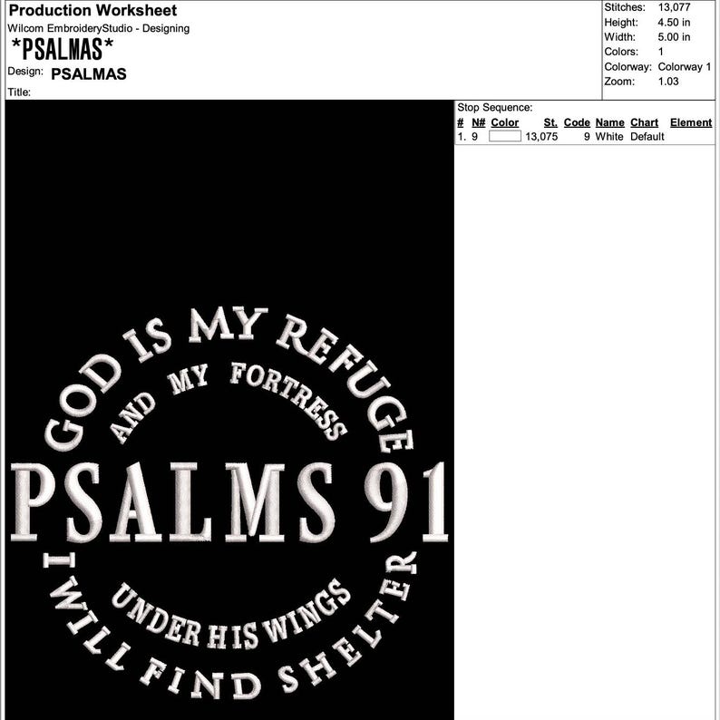 Christian Embroidery Designs, Psalms 91 Embroidery File, Faith Jesus ...