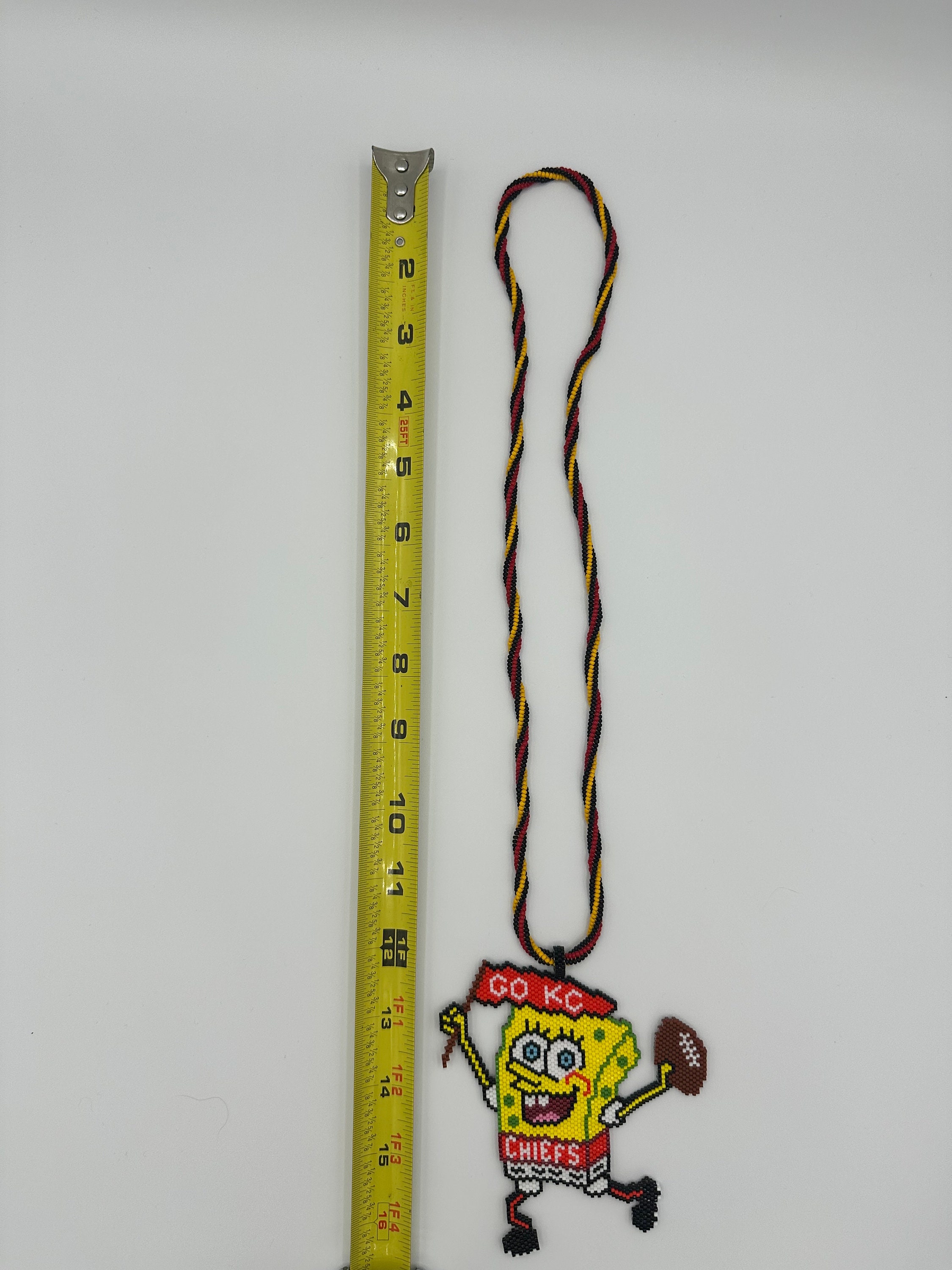 Kansas City Chiefs Spongebob Beaded Pendant Necklace - Etsy