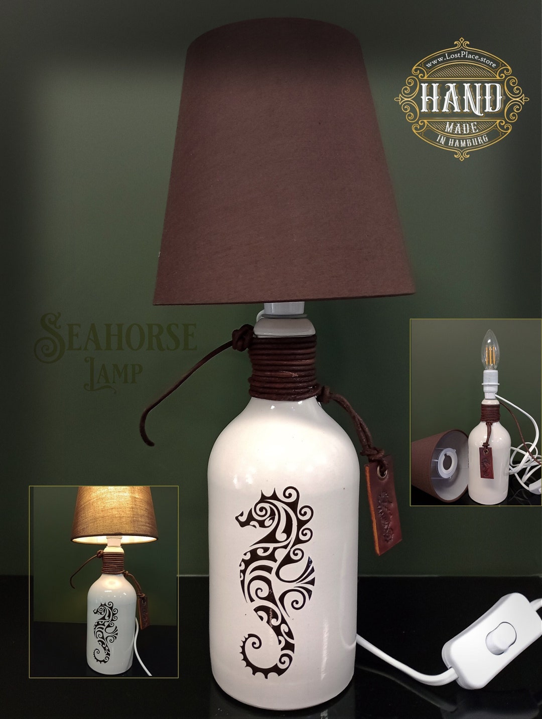 TABLE LAMP Bottle Lamp MAORI Lamp, Hawaii Table Lamp / DIY / Steinkrug ...