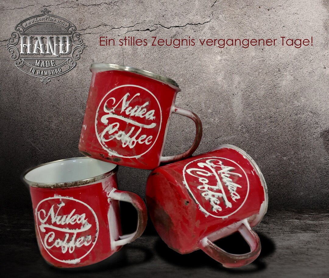 Nuclear FALLOUT, NUKA COFFEE Cup in Used Look, Rusty, Post-apocalyptic ...
