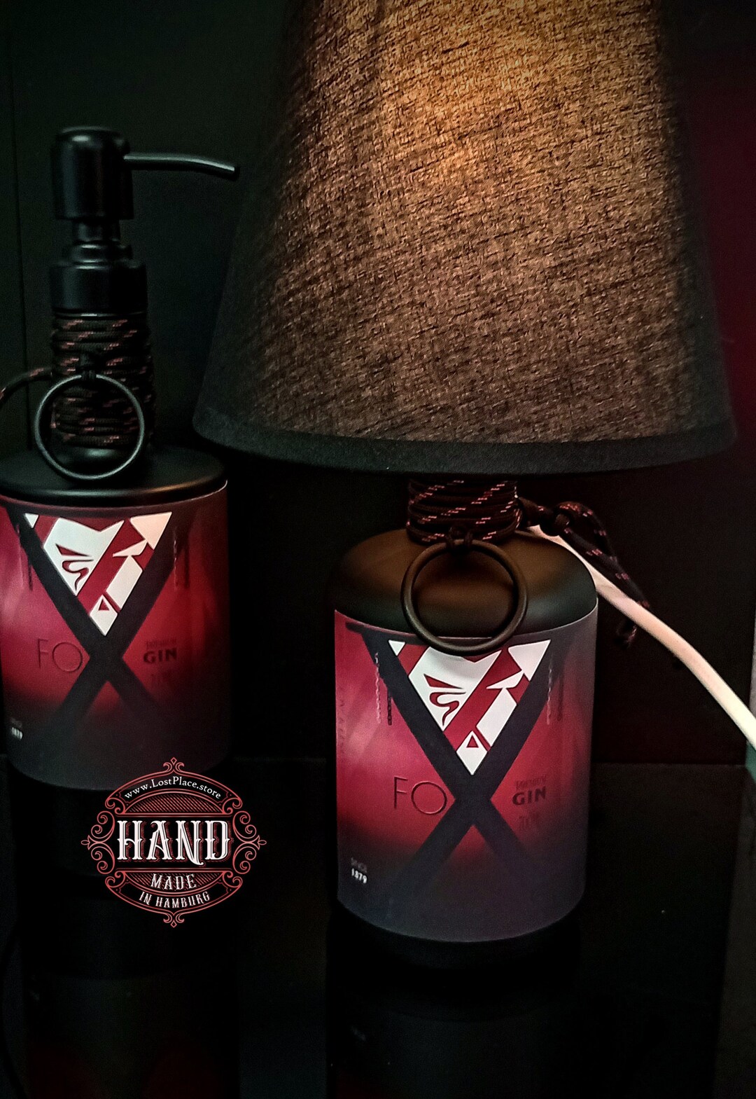 Table Lamp Bottle Lamp Japan KITSUNE Lamp, Fox Mask Upcycling / DIY ...