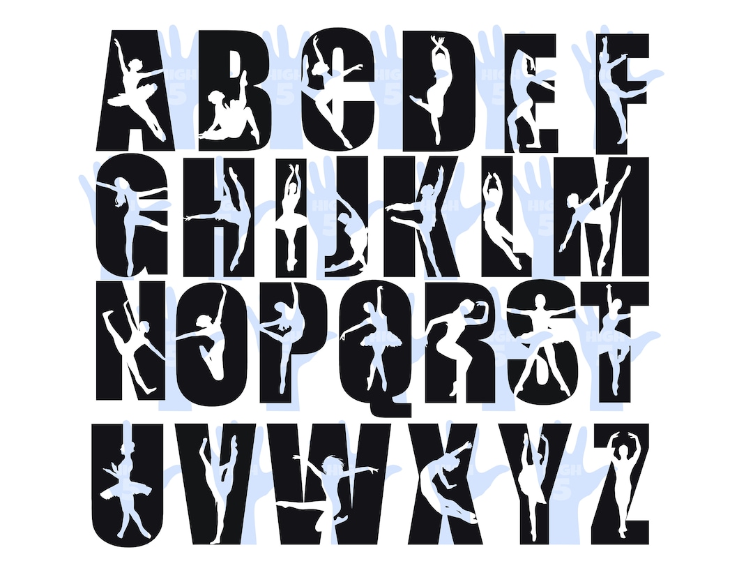 Dance Alphabet SVG Cut File Transparent Background - Etsy
