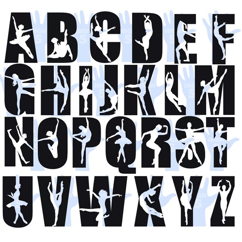 Dance Alphabet SVG Cut File Transparent Background - Etsy