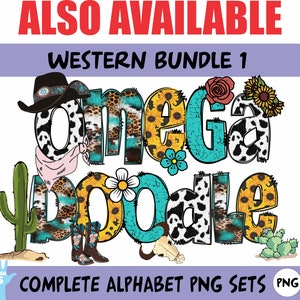 Sunflowers and Cow Hide Western Doodle Alphabet Letters PNG - Etsy