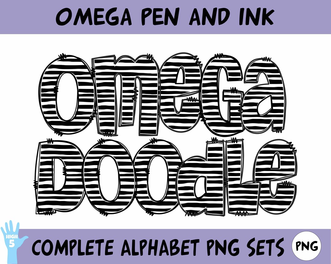 Pen and Ink Script Doodle Alphabet Letters Black and White - Etsy