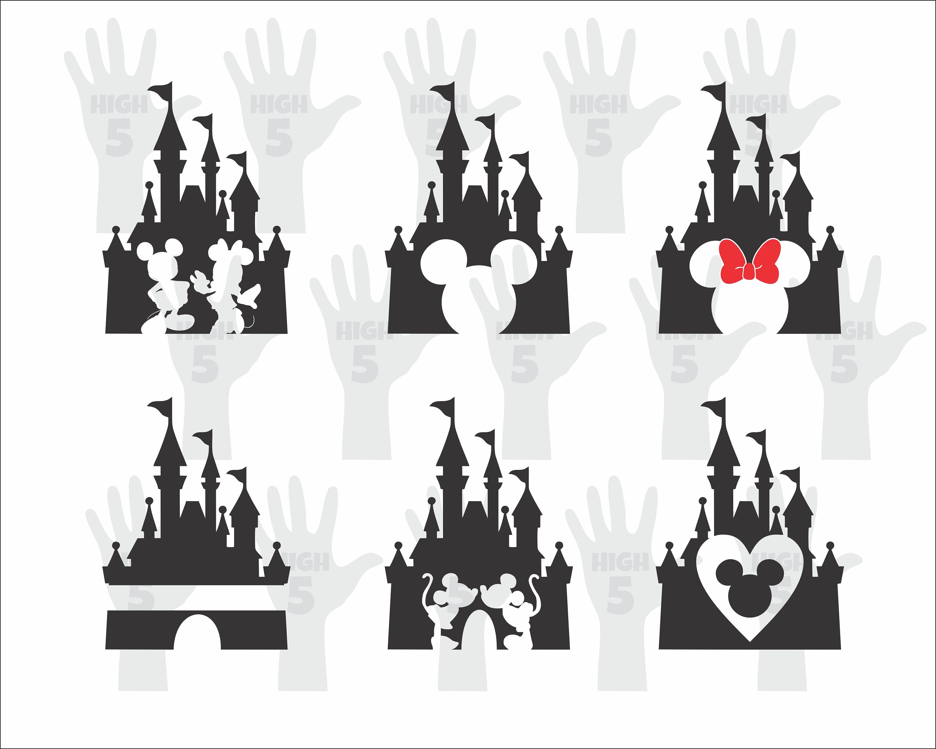 Castle Svg Bundle Princess Castle Heart Head Mickey Minnie - Etsy UK