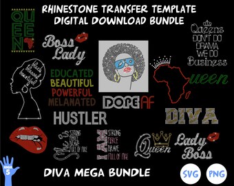 Diva Rhinestone Svg - Etsy