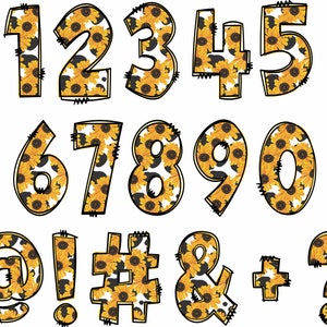 Sunflowers and Cow Hide Western Doodle Alphabet Letters PNG - Etsy