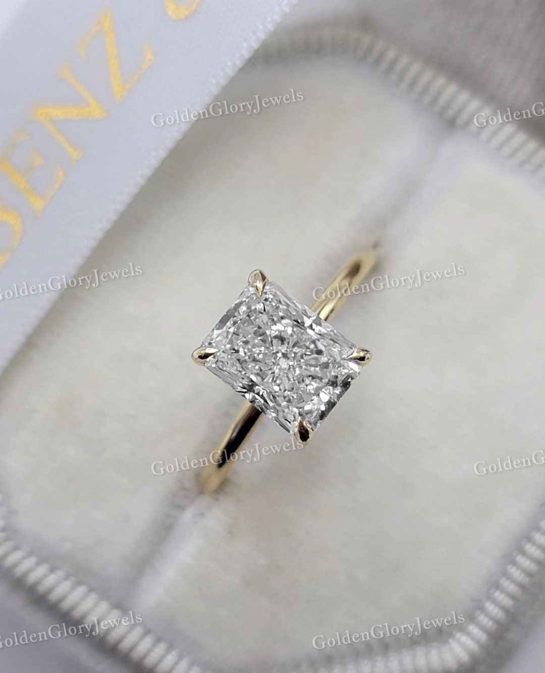 5CT Radiant Cut Moissanite Ring, Radiant Cut Engagement Ring, Radiant ...