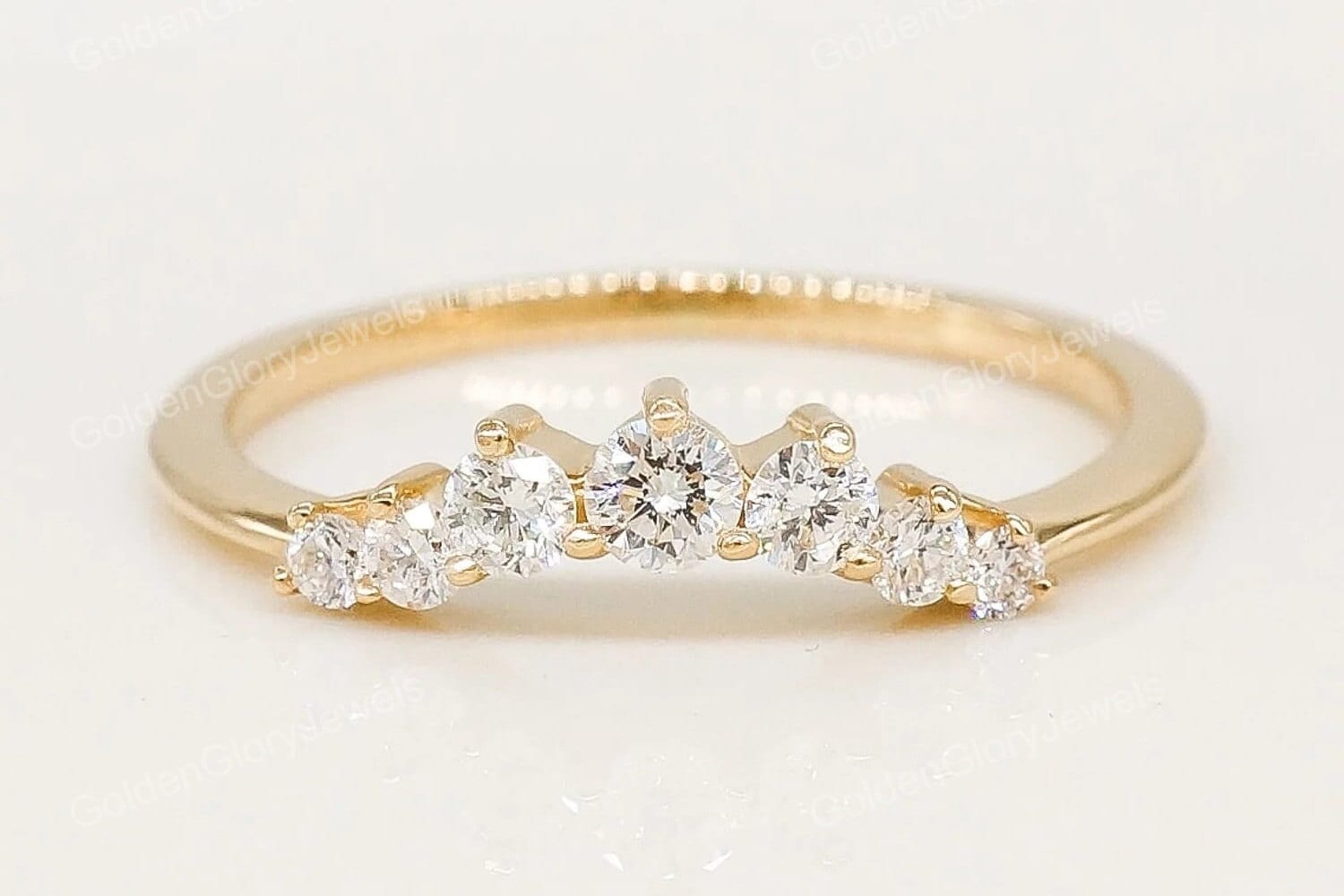 14K Gold Womens Curved Wedding Band Curved Ring Nesting - Etsy