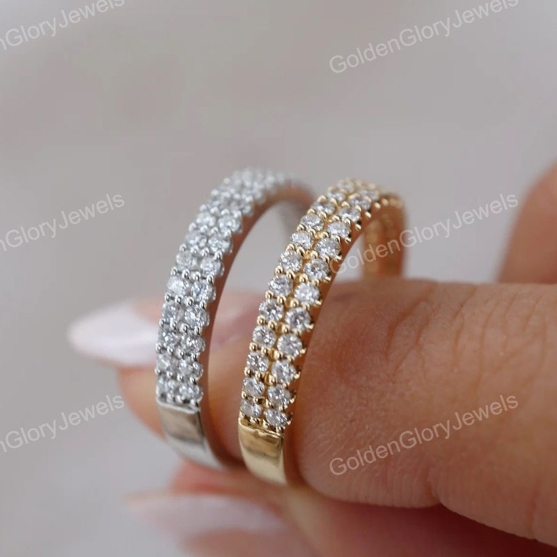 Two Row Diamond Ring - Etsy