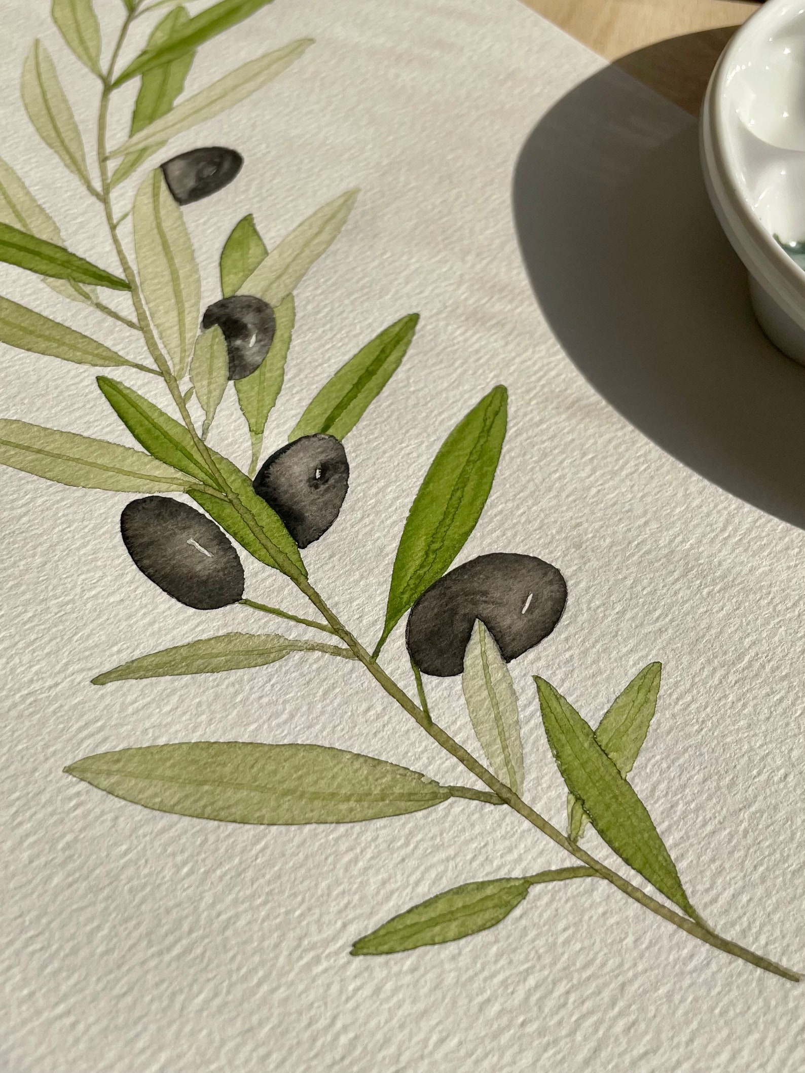 Olive Branch Botanical Print, Digital Download, Olive Branch Leaves ...