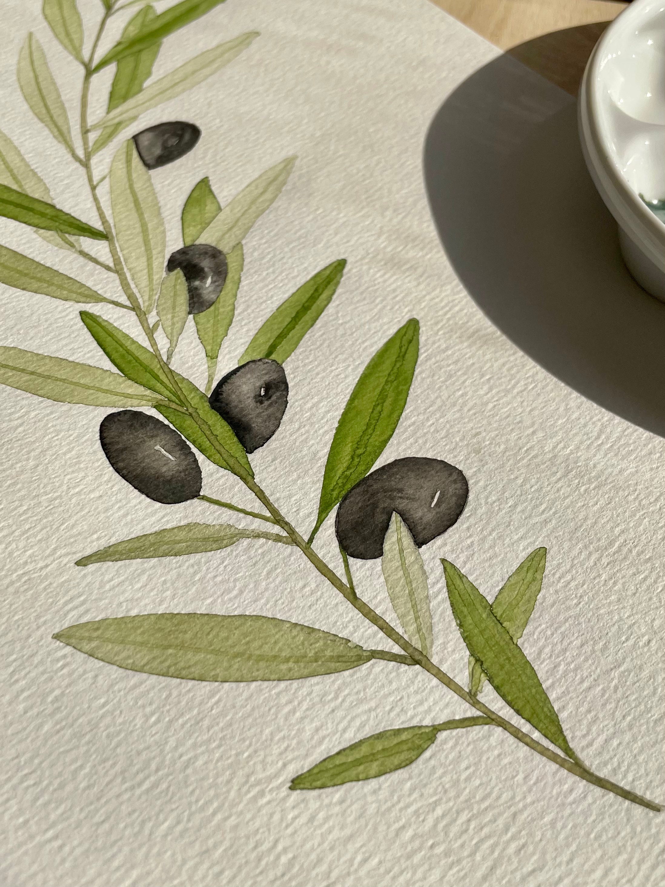 Olive Branch Botanical Print, Digital Download, Olive Branch Leaves ...
