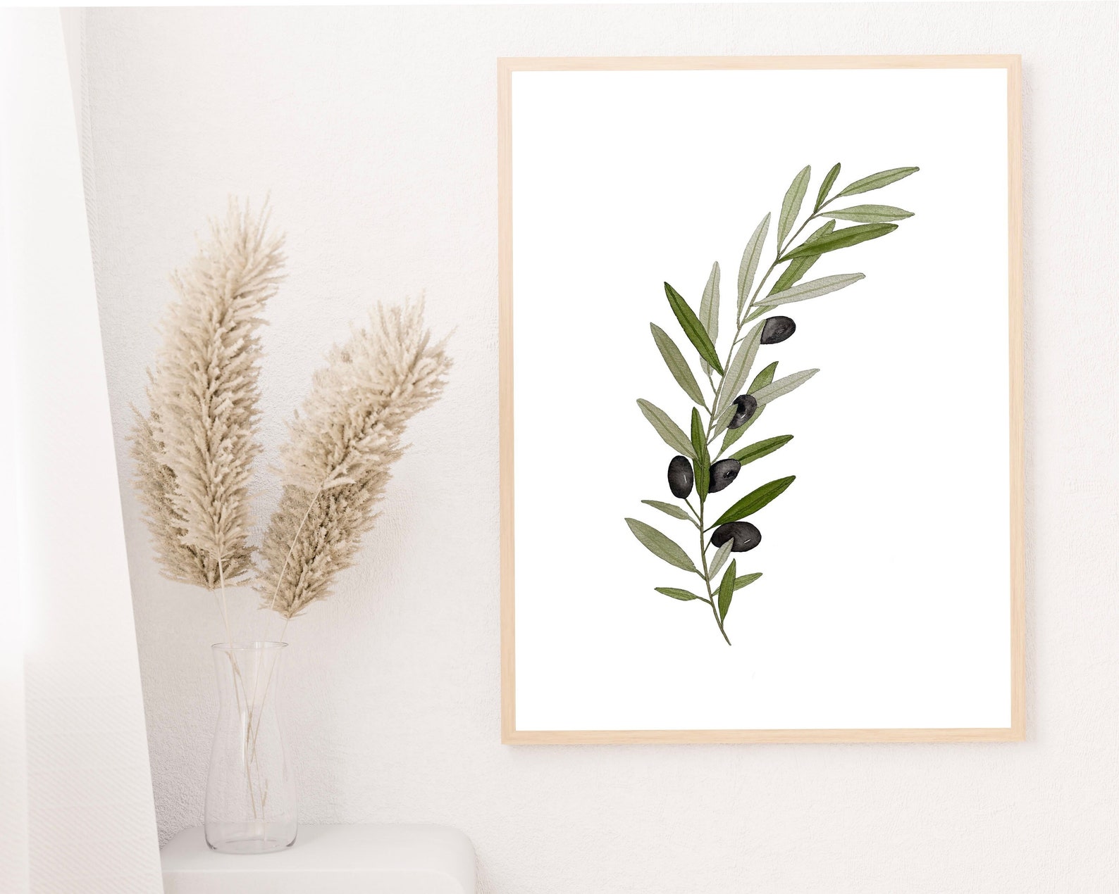 Olive Branch Botanical Print, Digital Download, Olive Branch Leaves ...
