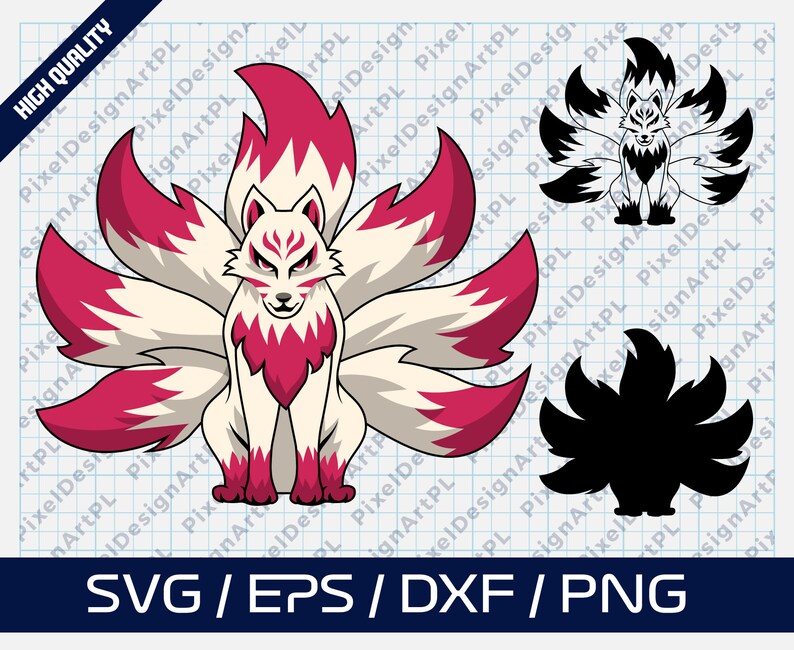 Kitsune SVG Fox SVG Cricut Silhouette Scrapbooking Card - Etsy