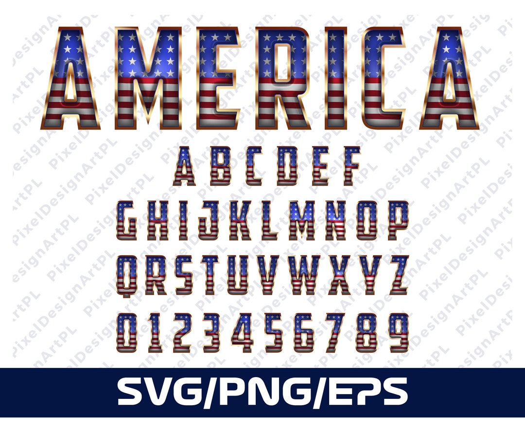 American Alphabet SVG,EPS,PNG Bundle, 73 Files Cricut, Clipart ...