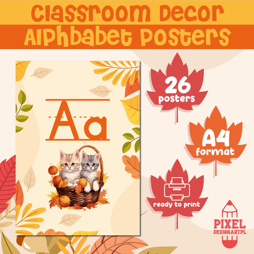 Alphabet Posters, Fall Theme, Classroom Decor, Bulletin Board ...