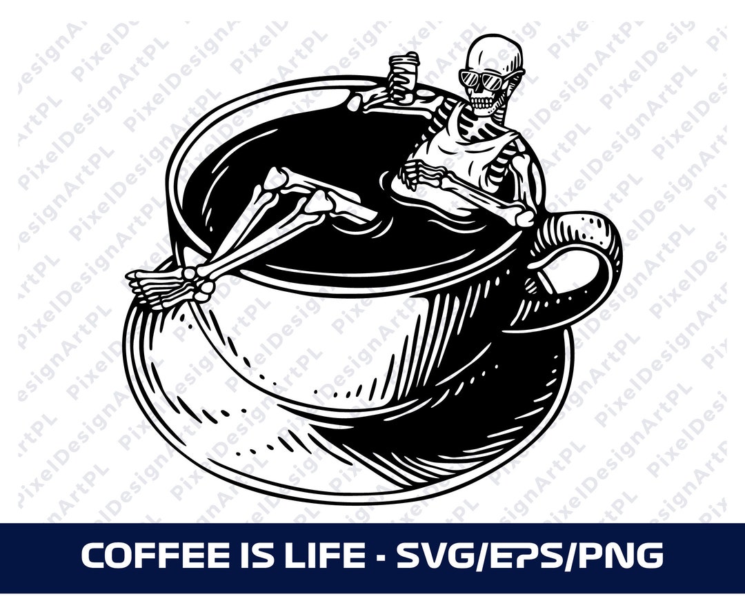 Coffee is Life SVG,EPS,PNG, Cricut, Clipart, Sublimation, Space T-shirt ...