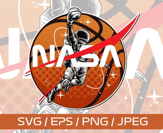 NASA Logo Astronaut Basketball Space Svg Eps Cricut | Etsy