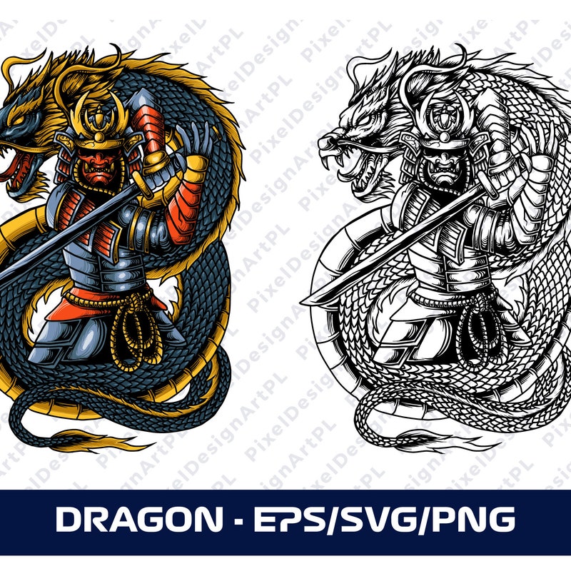 Samurai Dragon T Shirt - Etsy