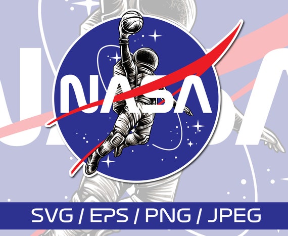 NASA Logo Astronaut Basketball Space Svg Eps Cricut | Etsy New Zealand