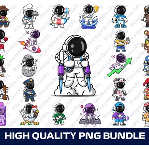 Astronaut PNG Bundle - 50 Designs, Clipart, Sublimation, T-shirt Design ...