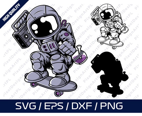 Astronaut Skateboard SVG Space PNG Cricut Sublimation - Etsy