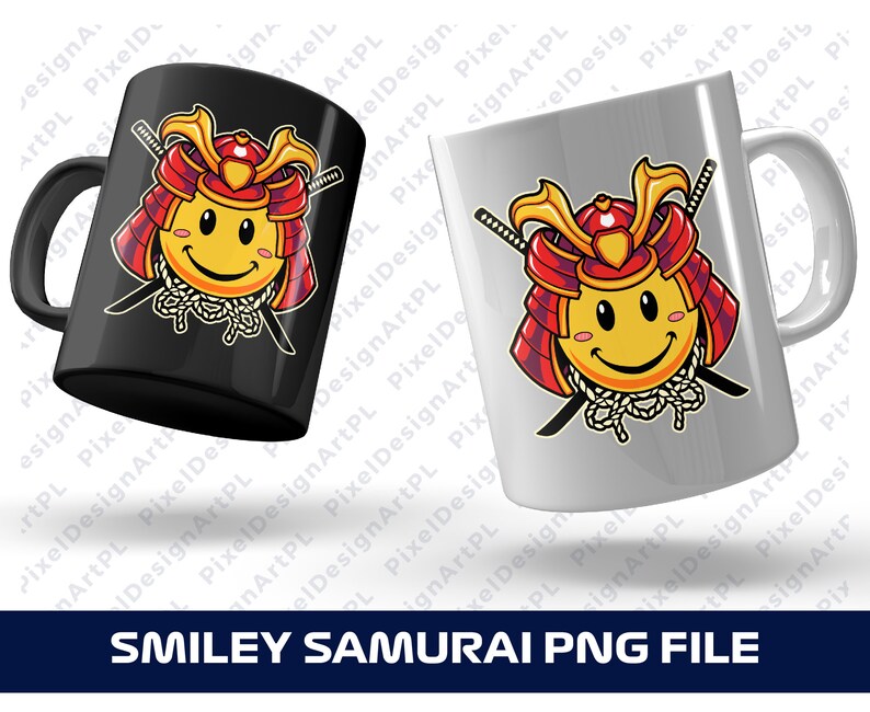 Smiley Face Samurai PNG FILE Sublimation T-shirt - Etsy