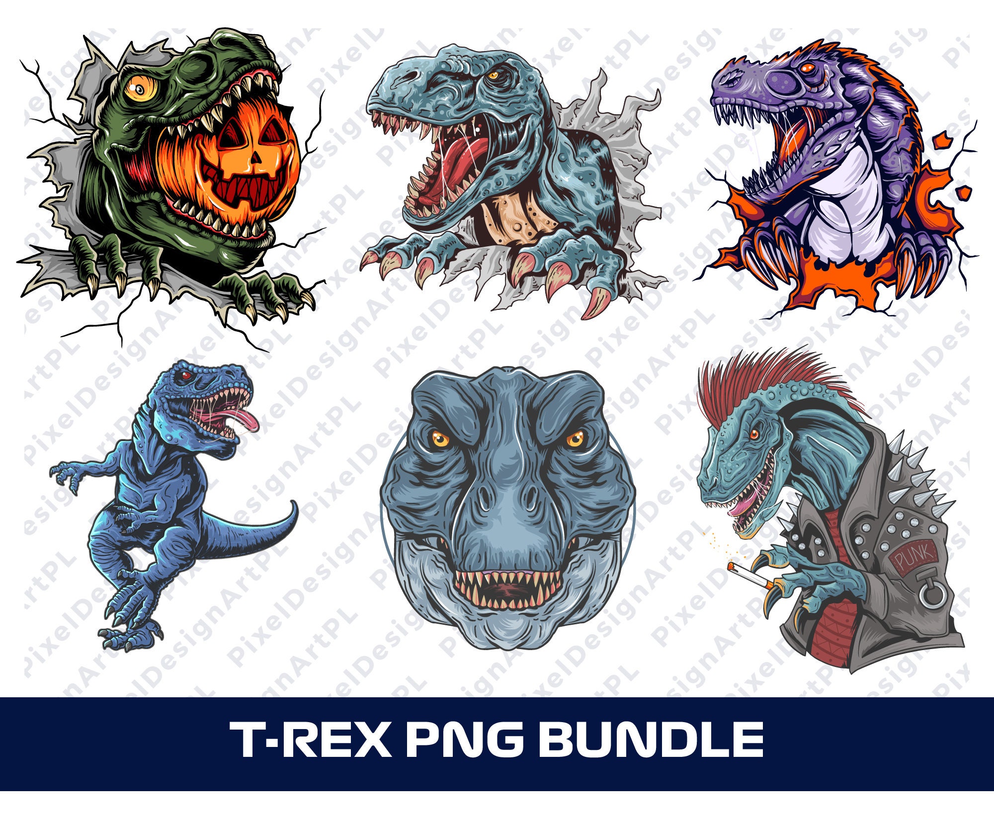 T-REX PNG Bundle 6 Designs Dinosaur PNG T-rex Face Png - Etsy
