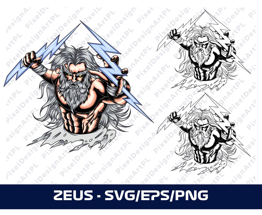 Zeus - Greek Mythology SVG,EPS,PNG, Cricut, Clipart, Sublimation, T ...