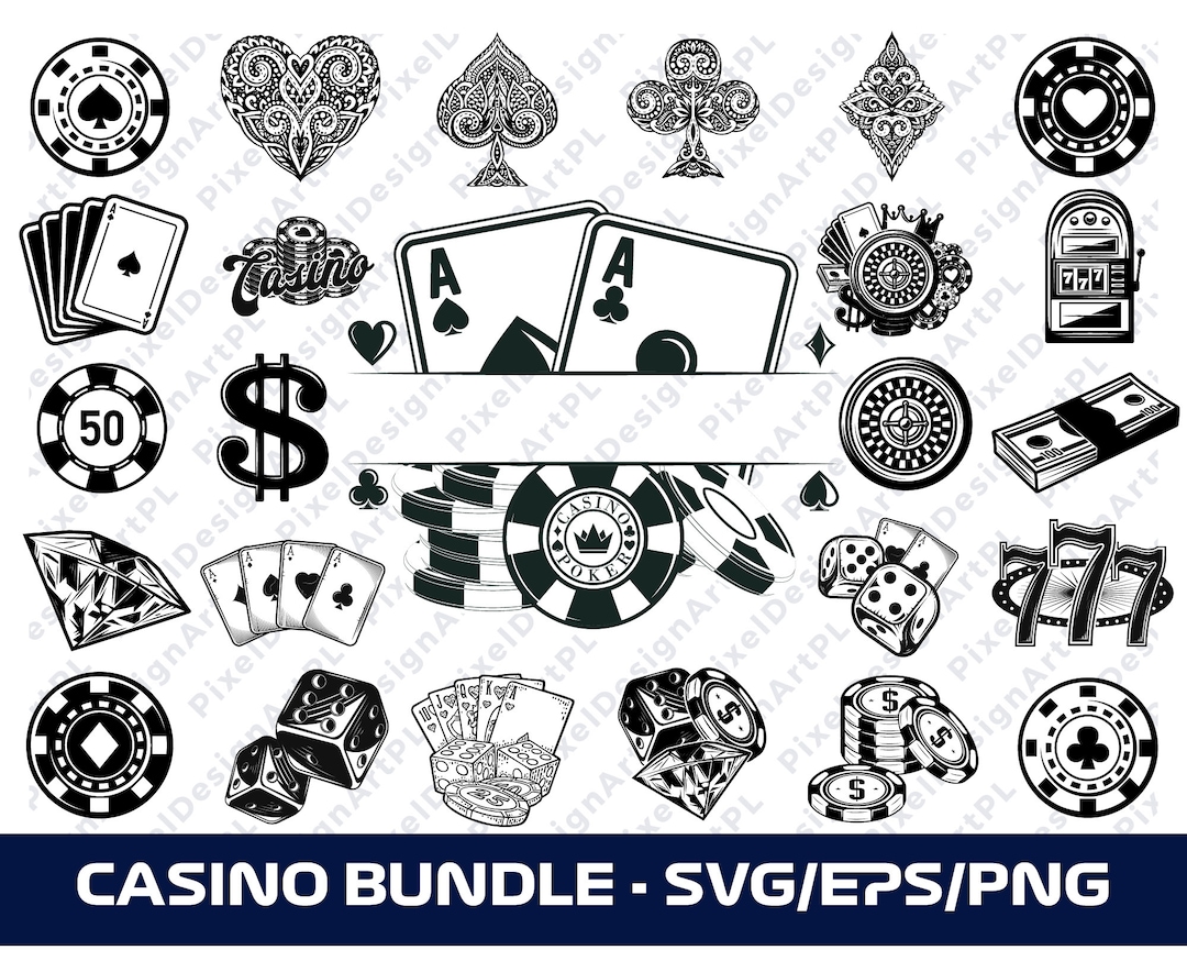 25 Casino SVG Bundle,eps,png, Poker Svg, Gumbling Svg, Cricut, Clipart ...