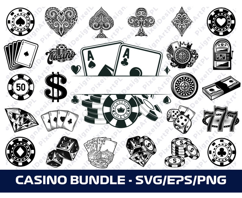 25 Casino SVG Bundleepspng Poker Svg Gumbling Svg Cricut - Etsy