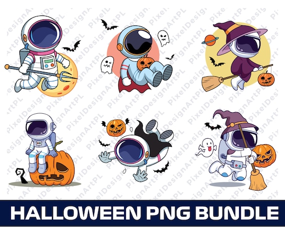 Halloween Astronaut PNG Bundle 6 Designs Clipart - Etsy