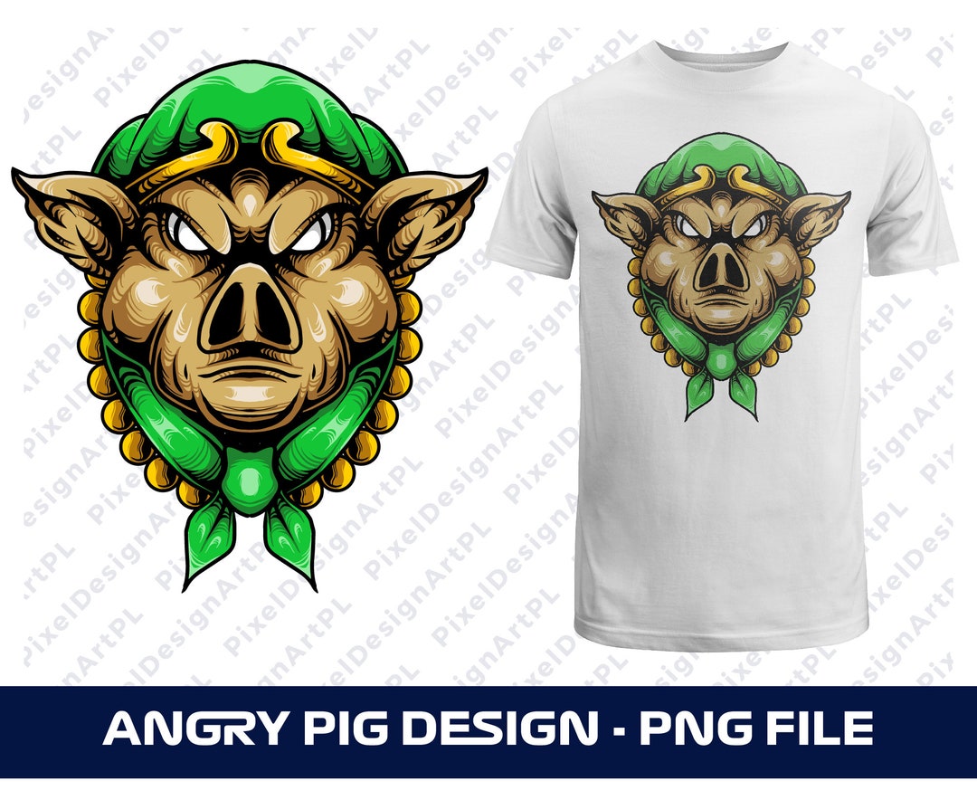 Angry Pig PNG, Animal PNG, Cartoon Animal PNG, Pig T-shirt, Sublimation ...