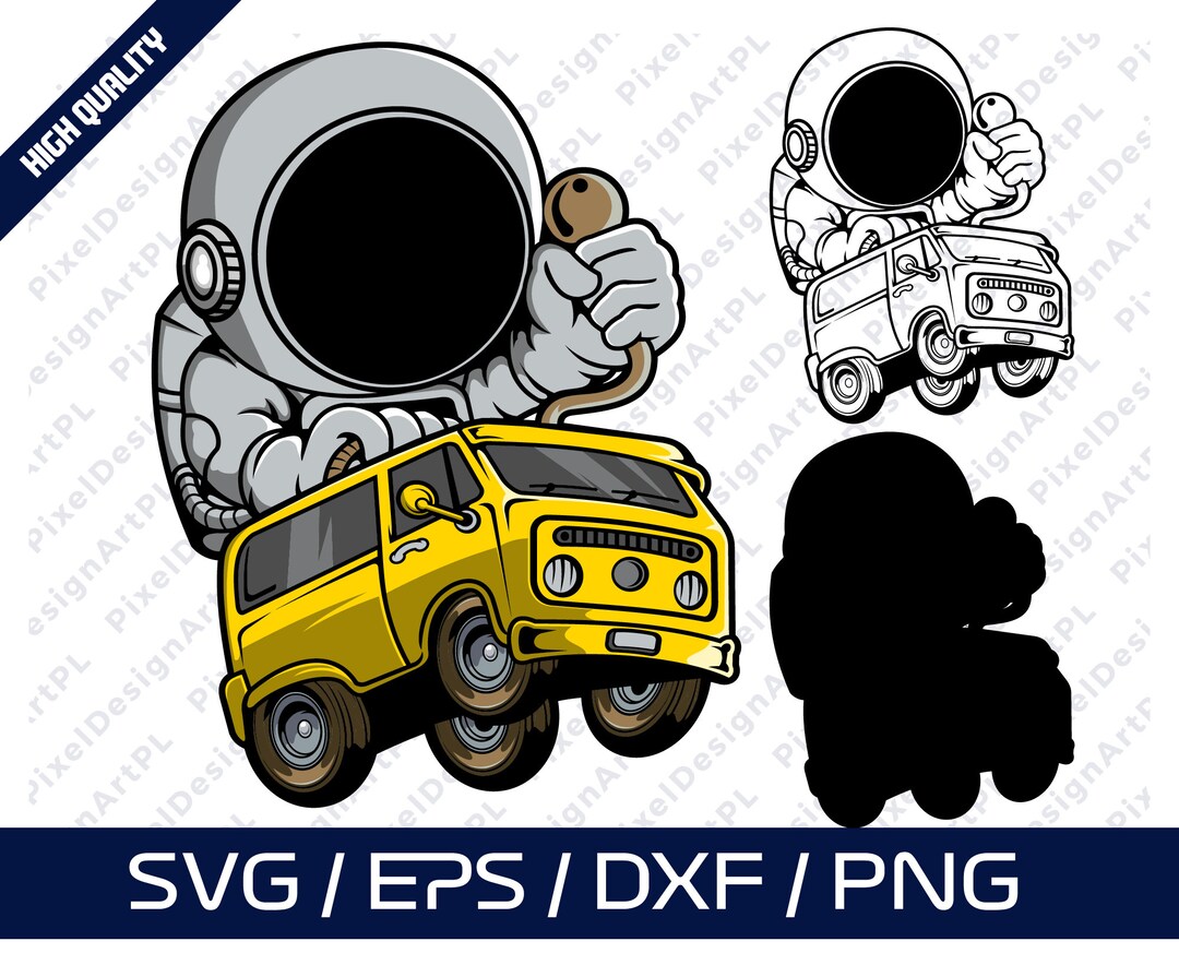 Astronaut Bus SVG, Space PNG, Cricut, Sublimation, T-shirt, Silhouette ...